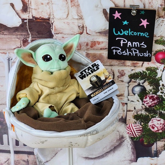 Disney | Toys | Disney Grogu In Hover Pram New Plush 4 Star Wars ...